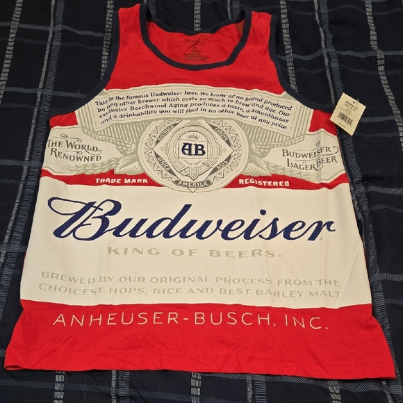 Budweiser | Shirts | Budweiser Red And White Graphic Tank | Poshmark